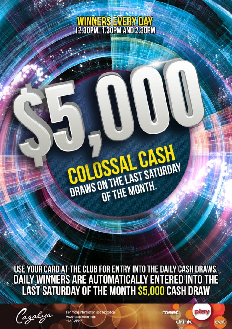 NOVEMBER $5,000 COLOSSAL CASH DRAW TODAY | Cazalys