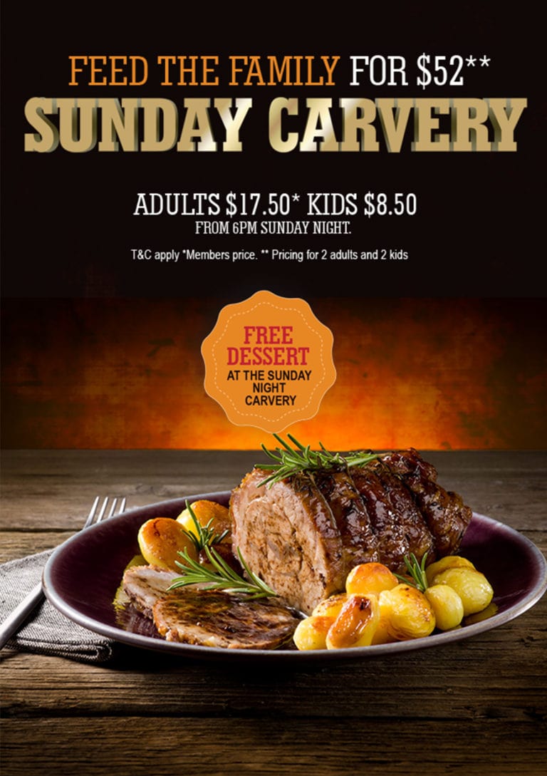 Sunday Night Roast Carvery Dinner at Cazalys Cairns | Cazalys