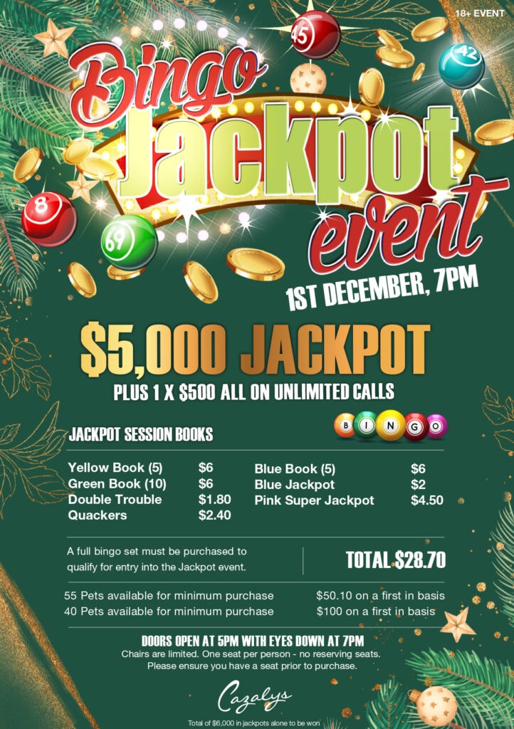 BINGO JACKPOT EVENT! – $5K | Cazalys